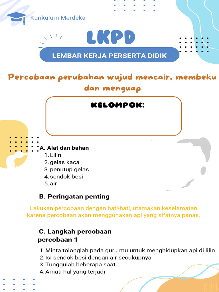 Lkpd Perubahan Wujud Zat | PDF