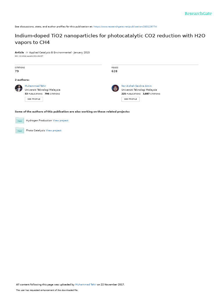 C02 A CH4 Con Indio y TO2 | PDF