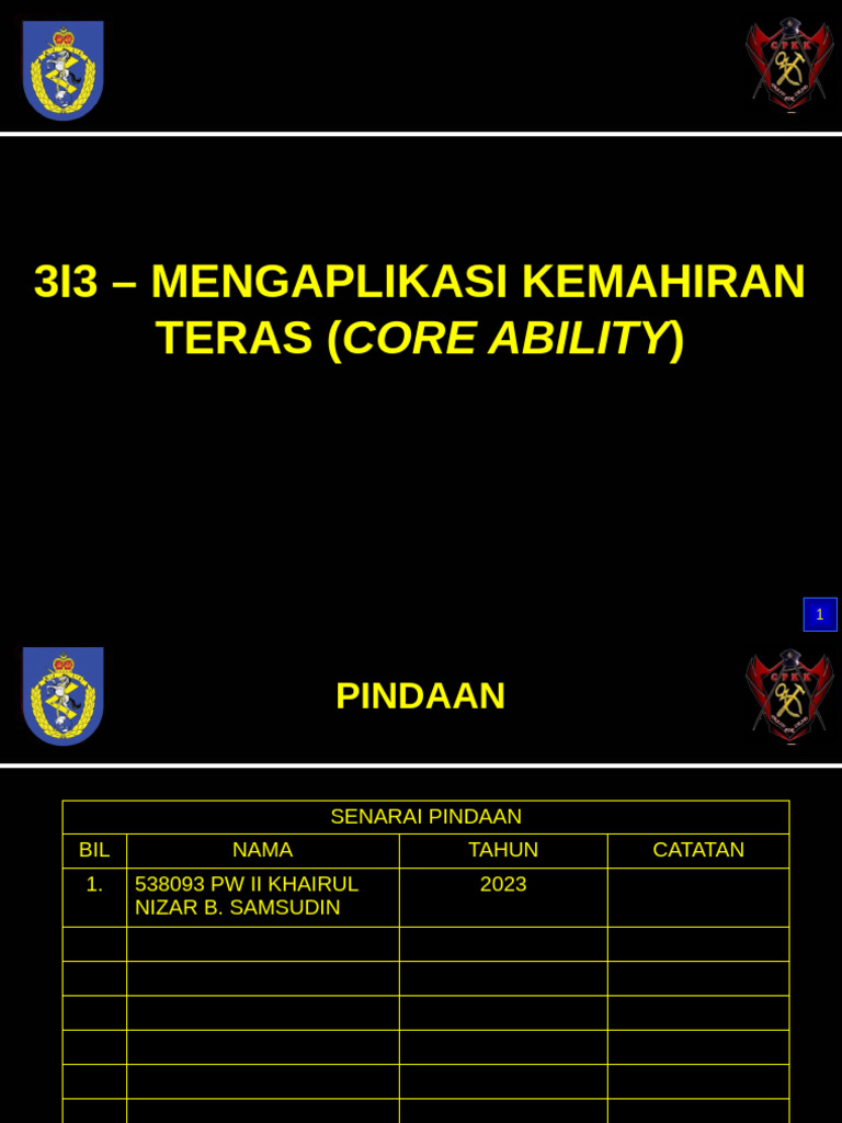 3i3 - Mengaplikasi Kemahiran Teras (Core Ability) | PDF