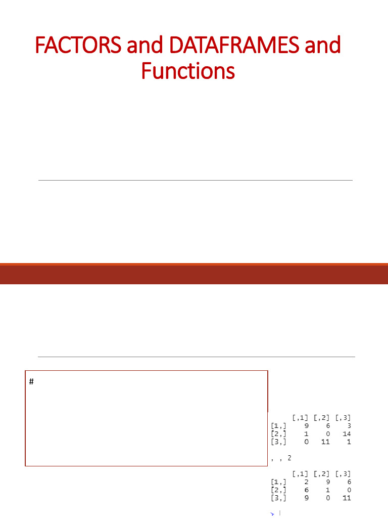 Factors Dataframes | PDF