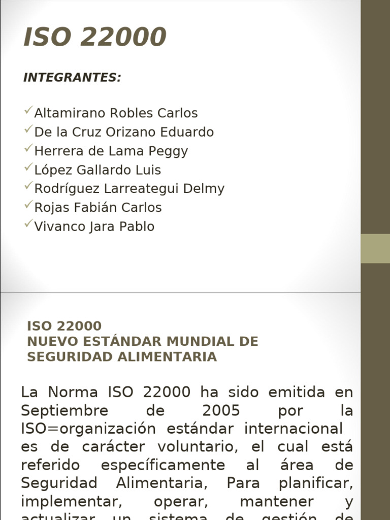 ISO 22000 Seguridad Alimentaria | PDF
