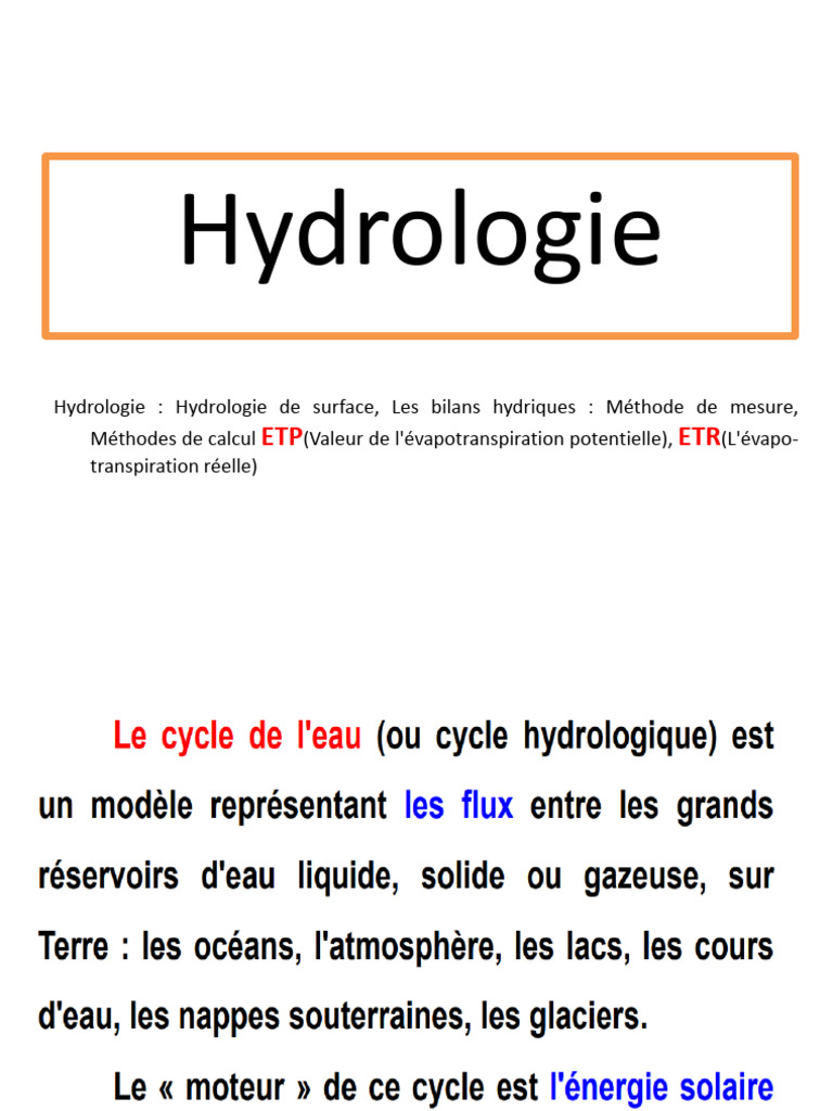Hydrologie | PDF
