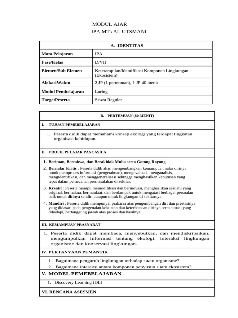 05.2. Modul Ajar IPA - TP 2 | PDF