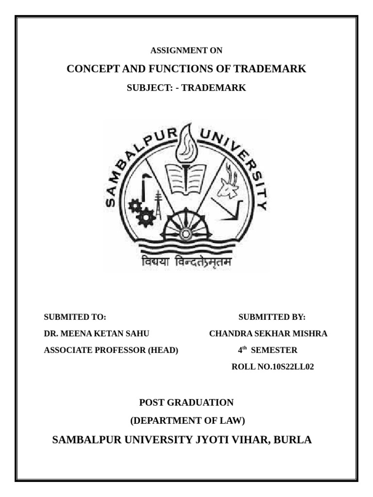 Concept and Function of Trademark | PDF