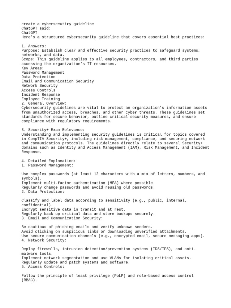 How To Create Cybersecurity Guidelines | PDF How To Create Cybersecurity Guidelines | PDF