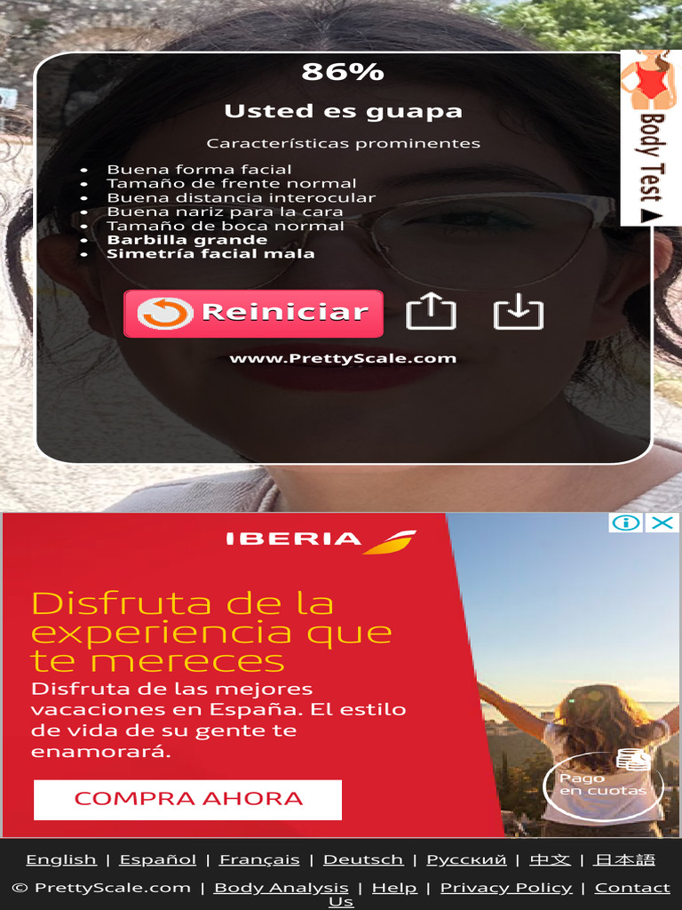 ¿Soy Guapo o Feo Prueba de Análisis de Belleza Facial | PDF
