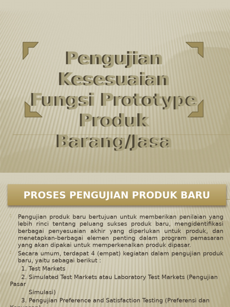 Pengujian Kesesuaian Fungsi Prototype Produk Barang/Jasa | PDF