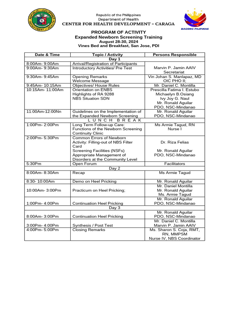 Program ENBS Training | PDF