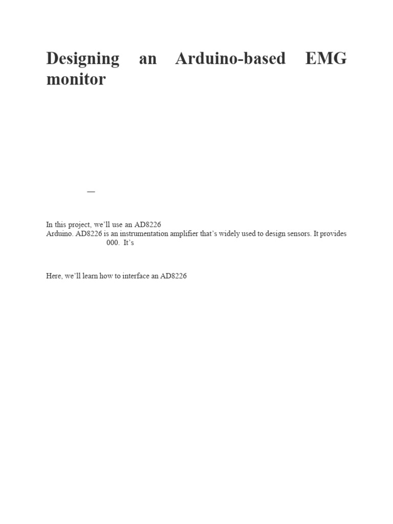 Designing An Arduino BASED EMG | PDF
