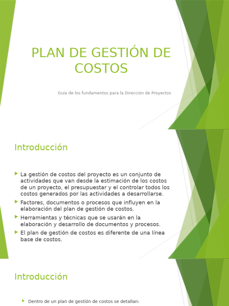 Plan de Gestion de Costos | PDF