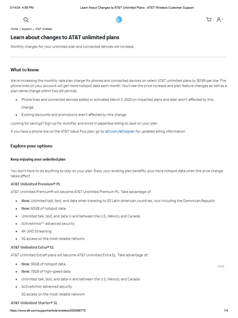 Learn About Changes To AT&T Unlimited Plans - AT&T Wireless Customer ...