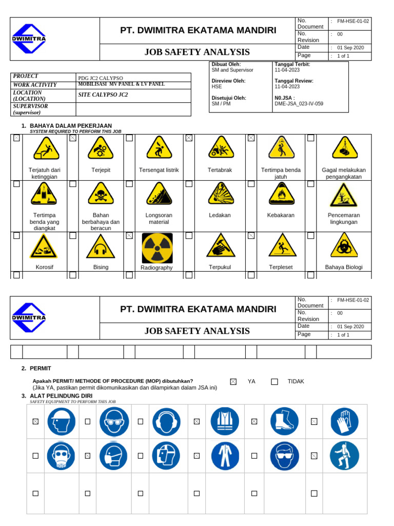 Dme-Jsa - 023-Iv-059 Mobilisasi Panel LV & MV | PDF