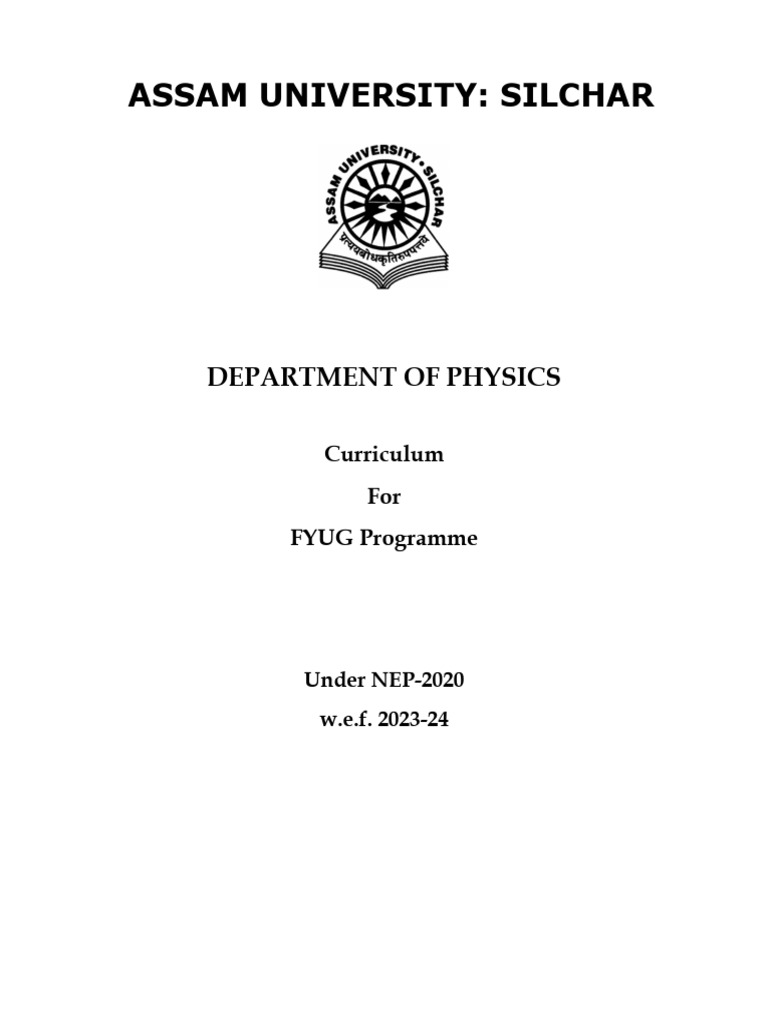 Physics Final Syllabus Under FYUGP 8 July 2023 | PDF