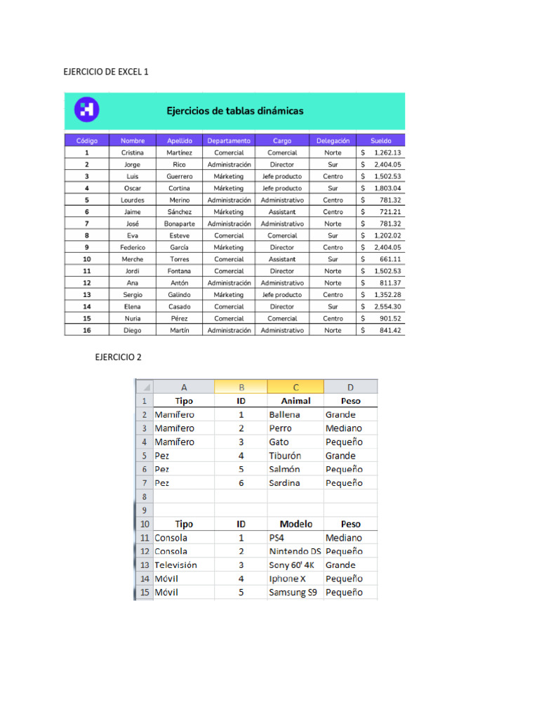 PRACTICA 2 EXCEL | PDF