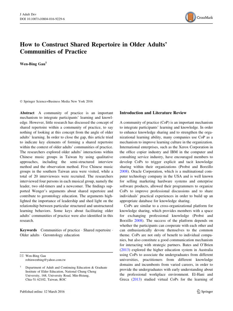 How To Construct Shared Repertoire | PDF
