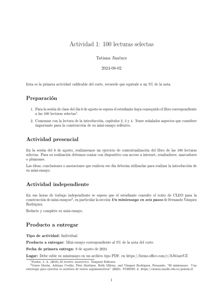 Actividad 01 | PDF