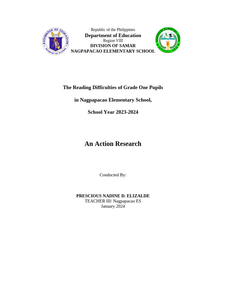ACTION RESEARCH GRADE 1 NAGPAPACAO | PDF