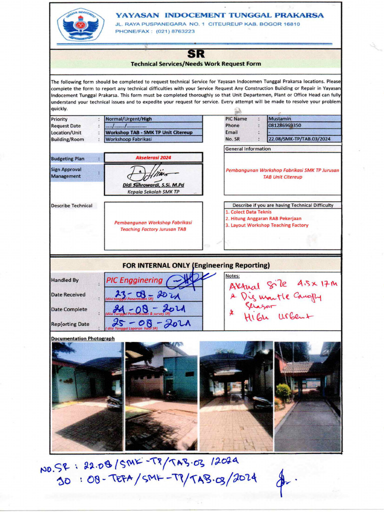 Quotation RAB SR Workshop TEFA TAB | PDF