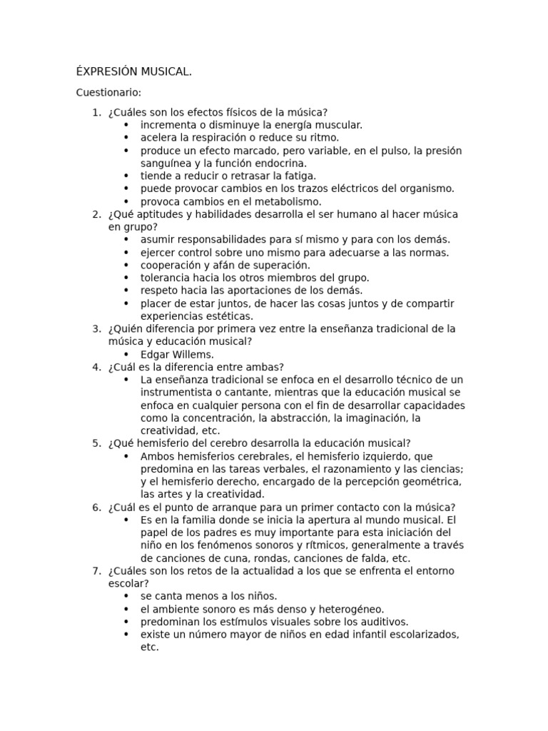 ÉXPRESIÓN MUSICAL - Pedagogía | PDF