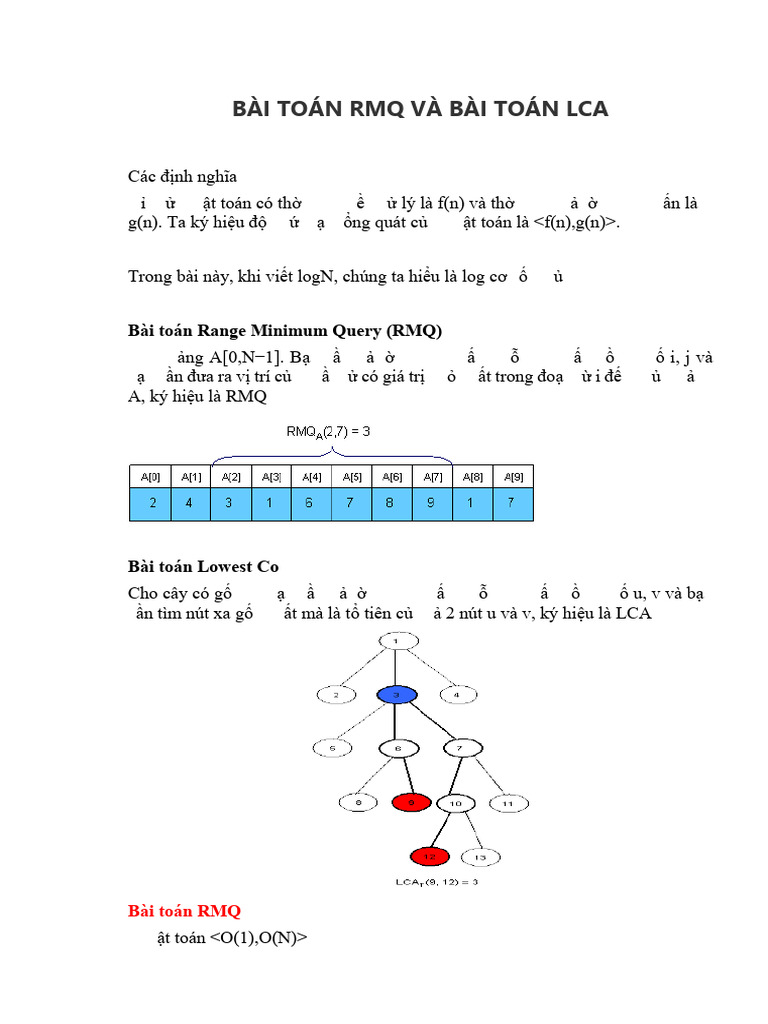 Bài Toán RMQ Và Bài Toán Lca | PDF