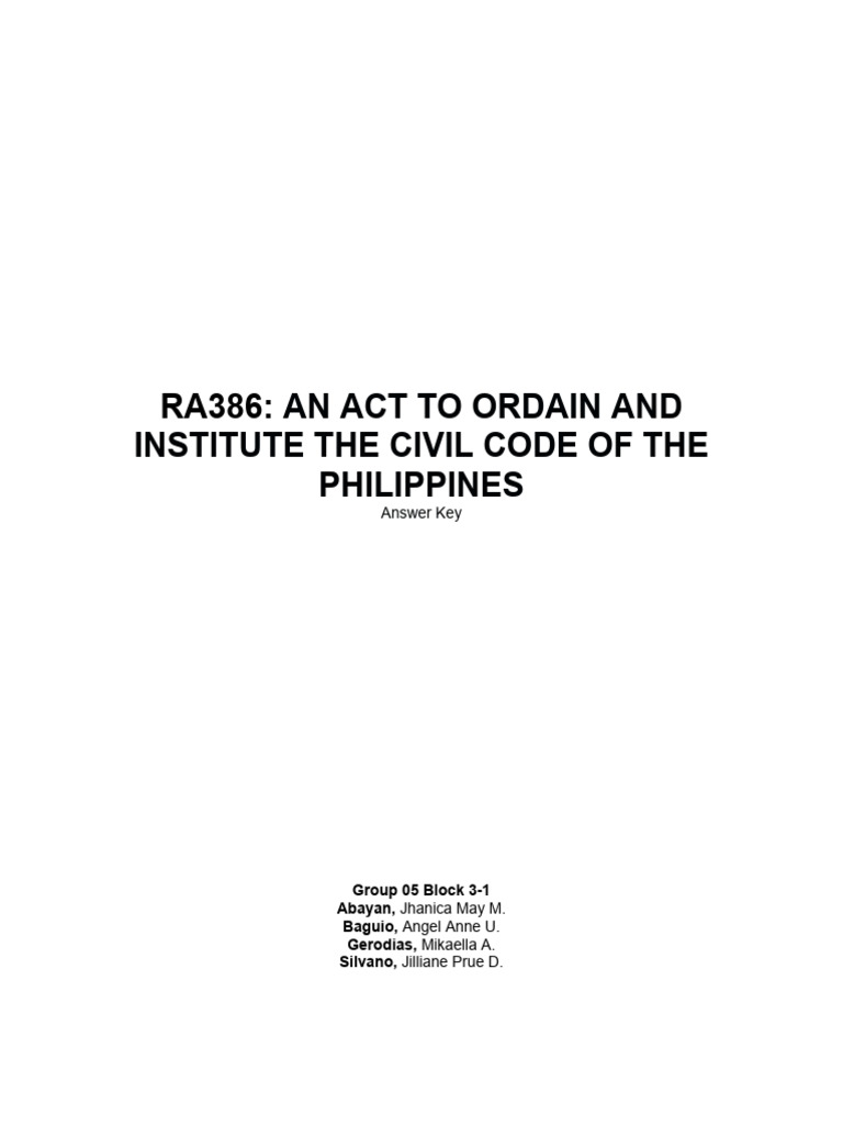 Arp Group 5 - Answer Key | PDF