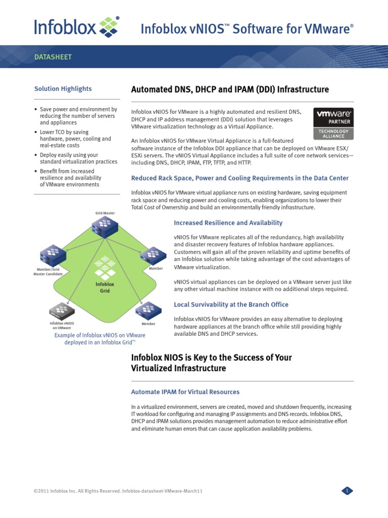 Infoblox Datasheet Vnios Vmware | PDF | V Mware | Computer Engineering