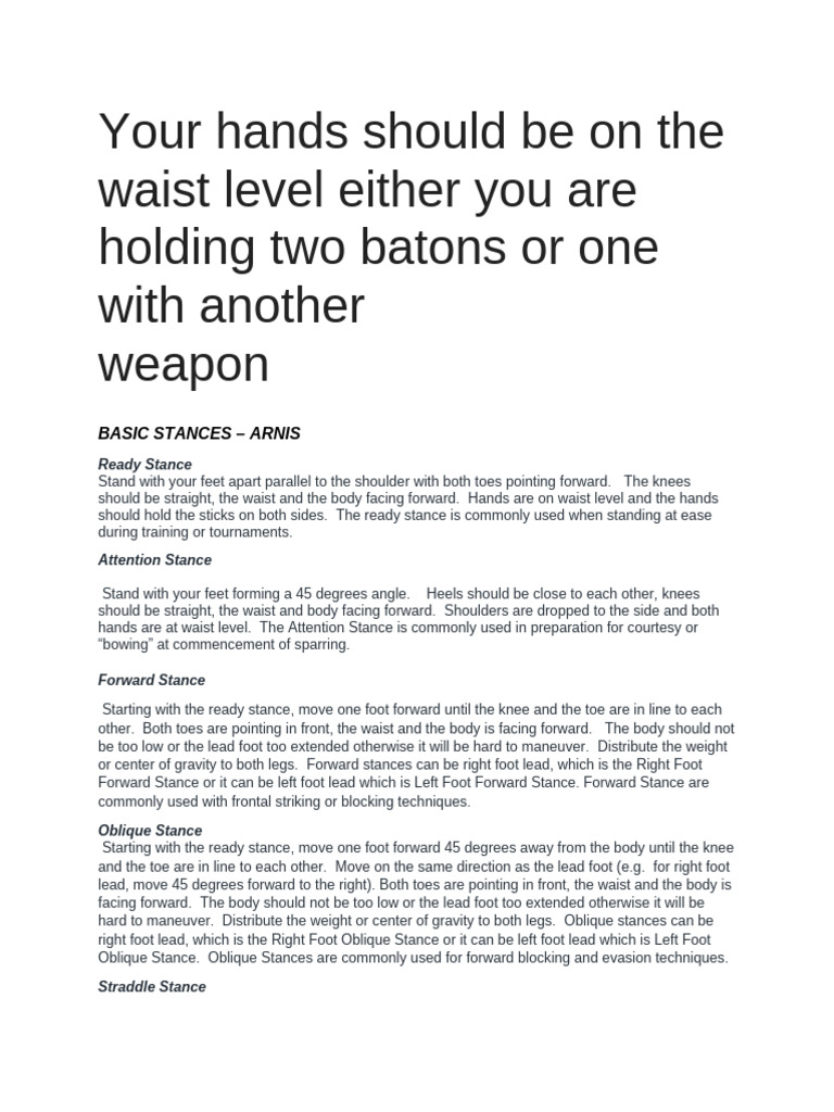PE Basic Stances | PDF