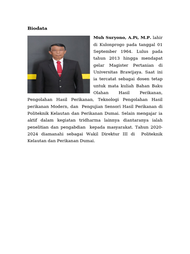 Biodata Muh Suryono | PDF