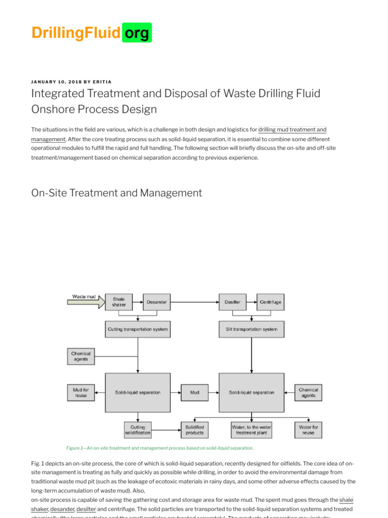 Integrated Treatment and Disposal of Waste Drilling Fluid Onshore ...