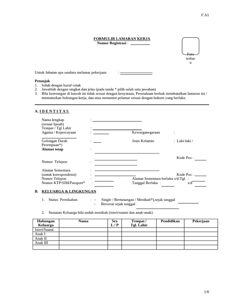 Form Assessment Application Patra SK | PDF