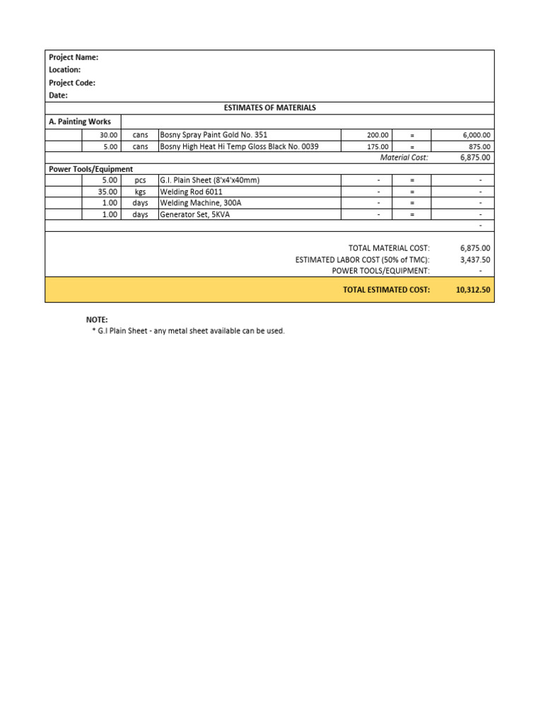 OPTION 2 With Estimate | PDF