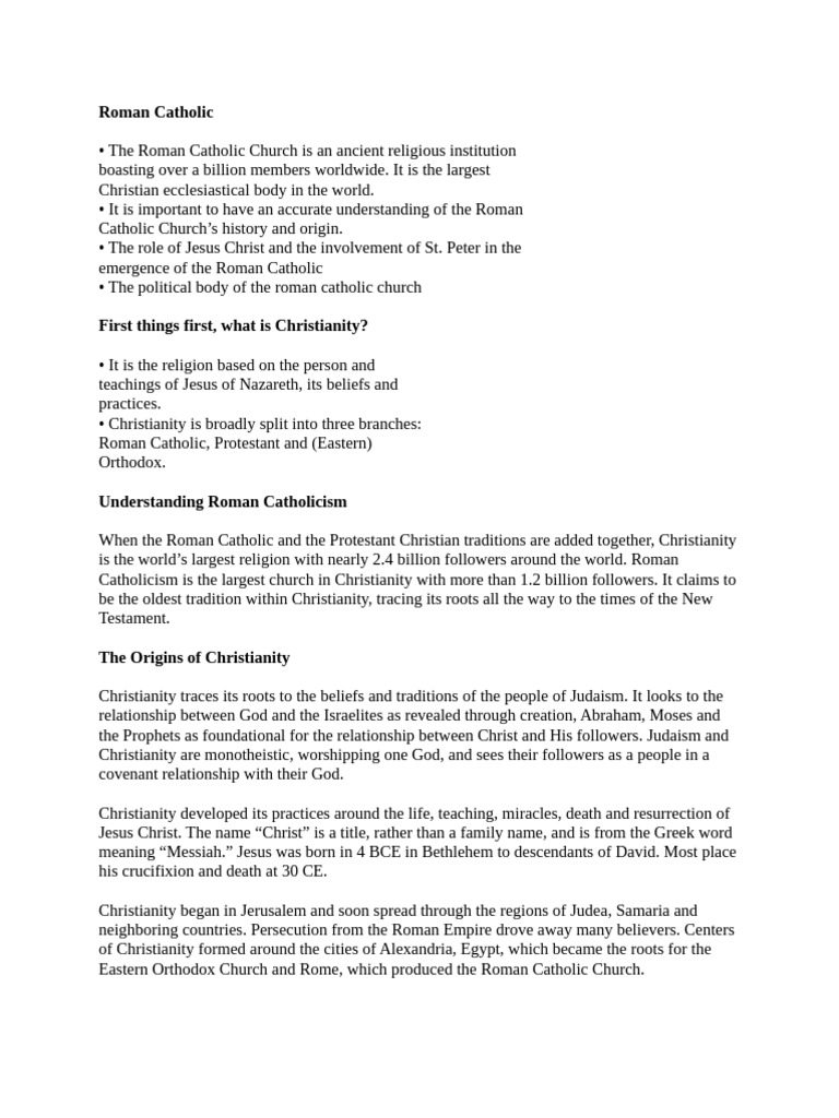 Roman Catholic | PDF