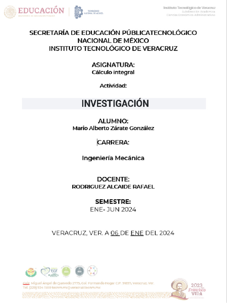 Investigacion de Cálculo Mario Zárate | PDF