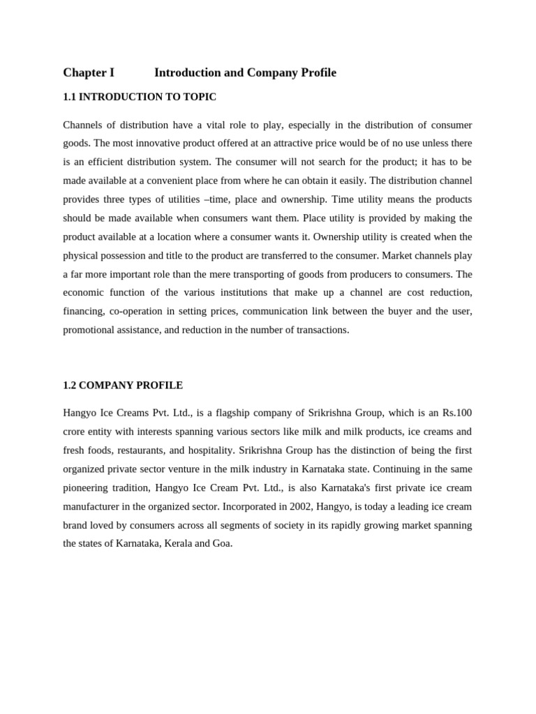 Introduction and Company Profile | PDF