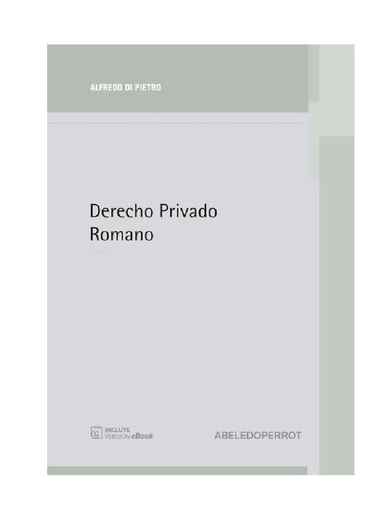 Derecho Privado Romano, Libro Entero | PDF