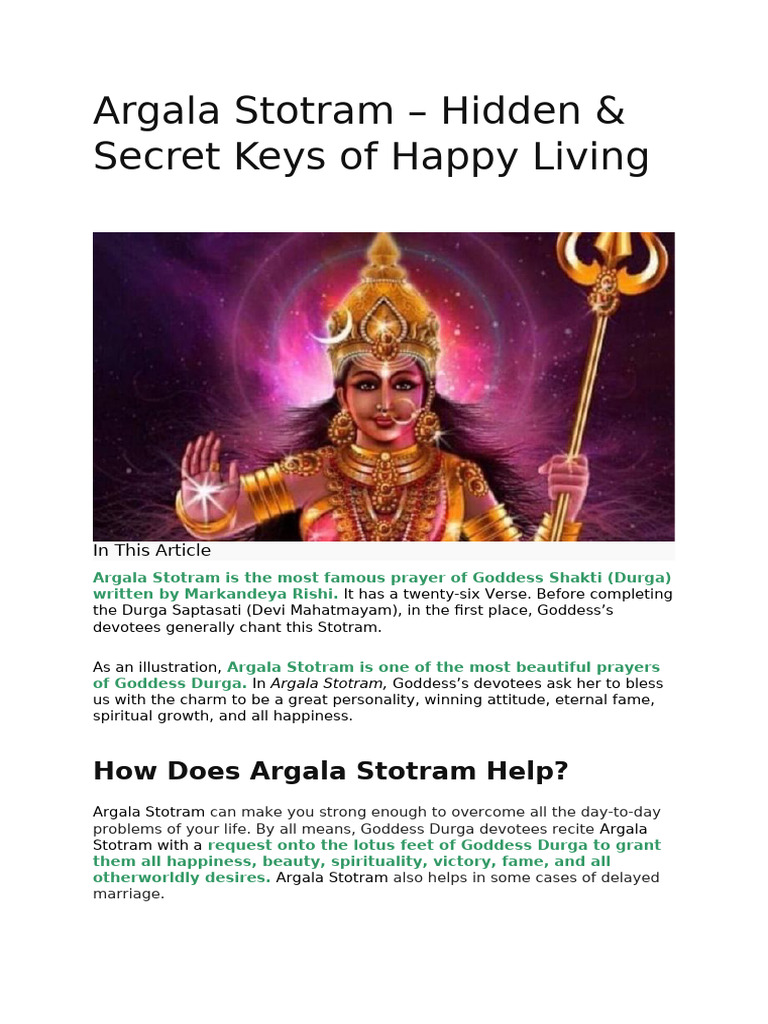 Argala Stotram | PDF