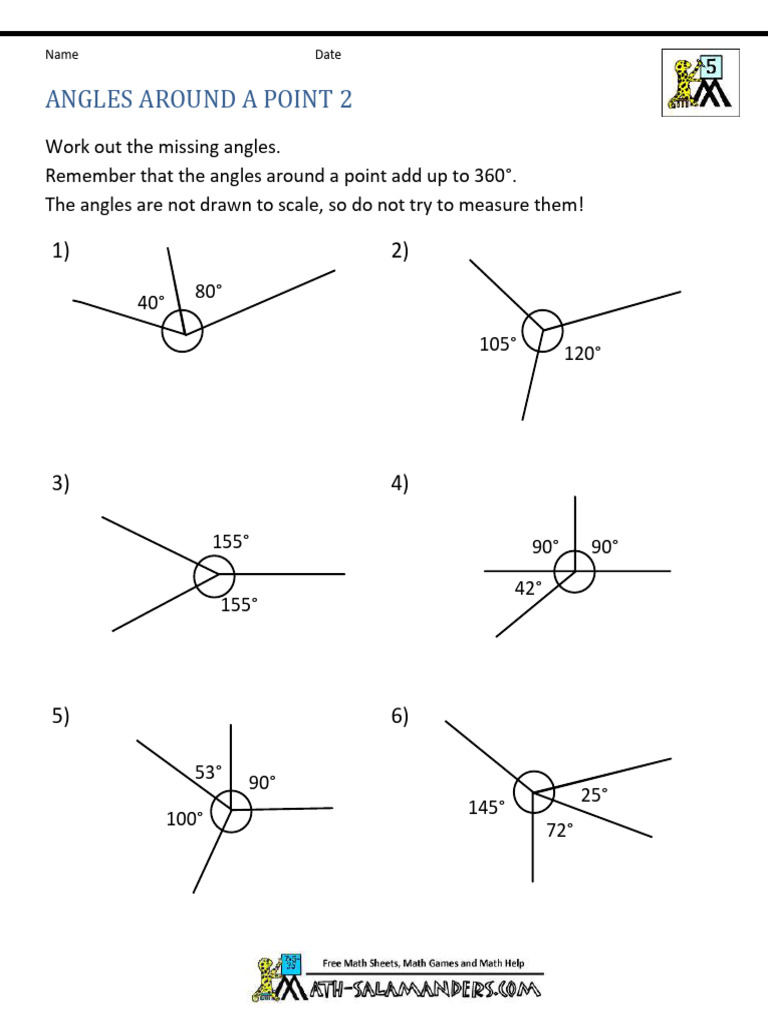 Angles Around a Point 2 | PDF