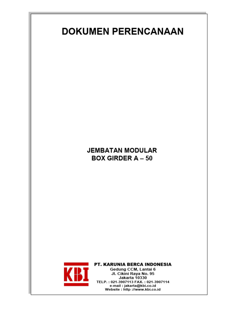 Jembatan Modular Box Girder A-50 | PDF