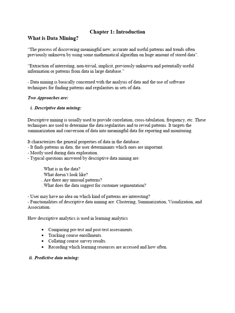 Chapter1 - Introduction To Data Mining | PDF