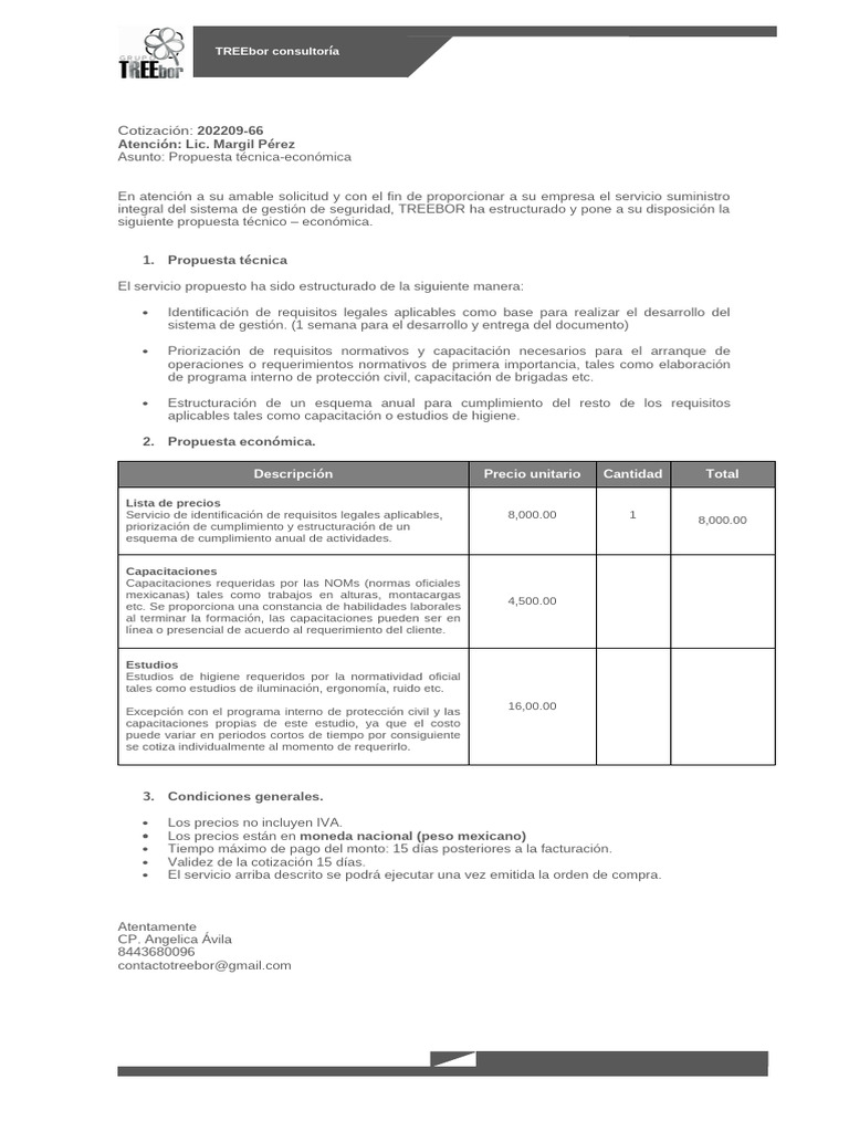 Machote de Cotizacion | PDF