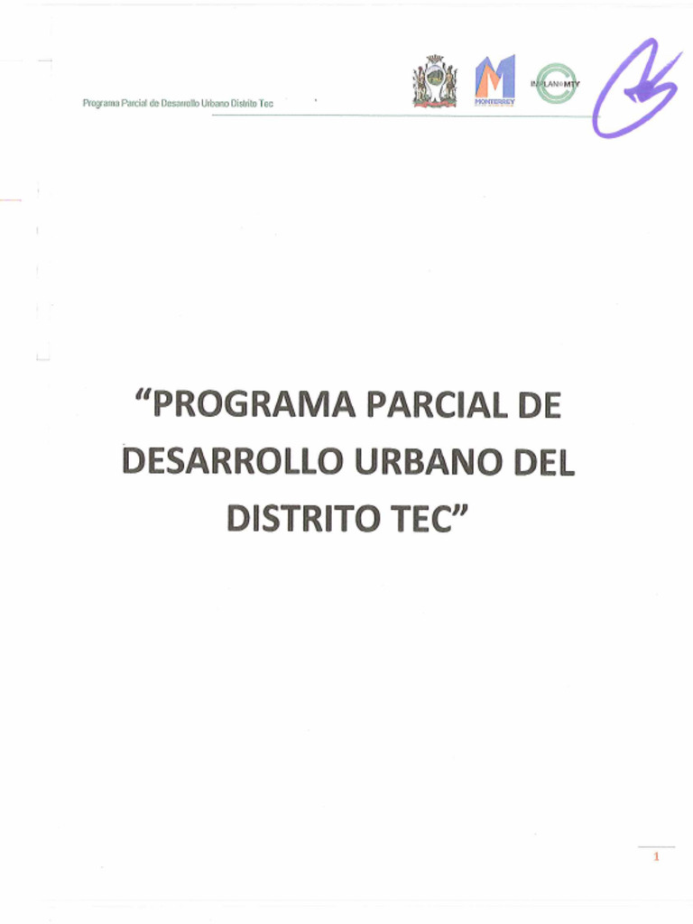 Plan Parcial de Desarrollo Urbano (Distrito Tec) | PDF