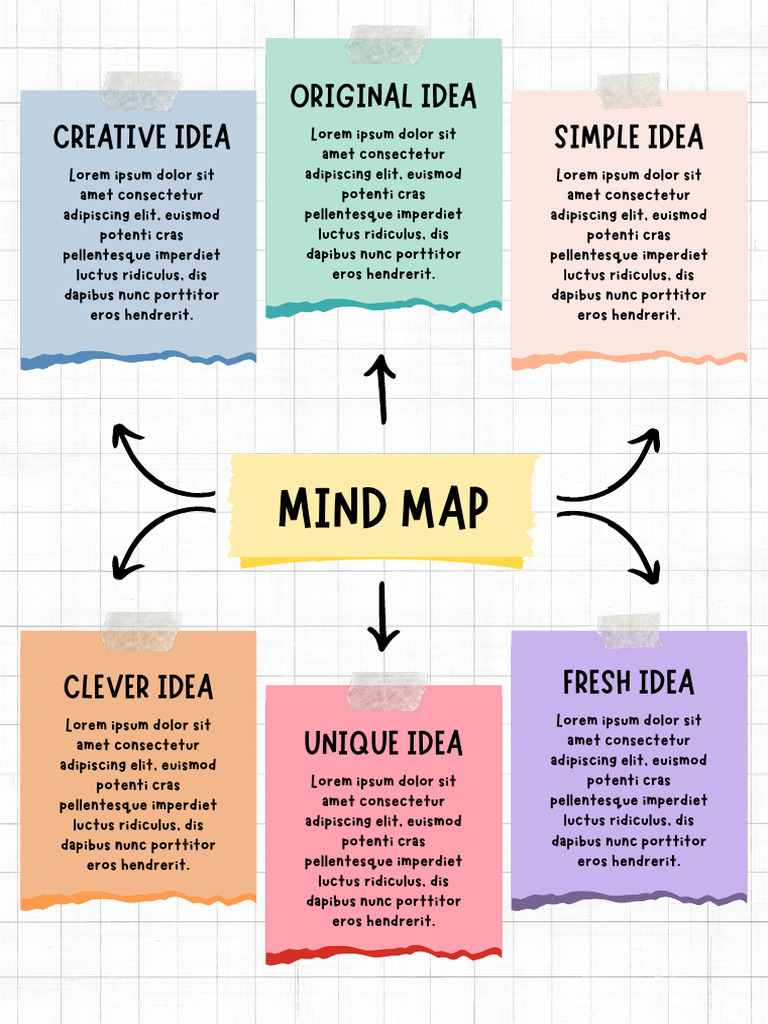 Colorful Creative Mind Map Graph A4 Document | PDF