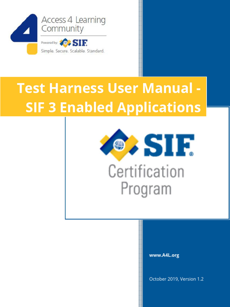 SIF Test Harness User Manual - SIF 3 Enabled Applications | PDF