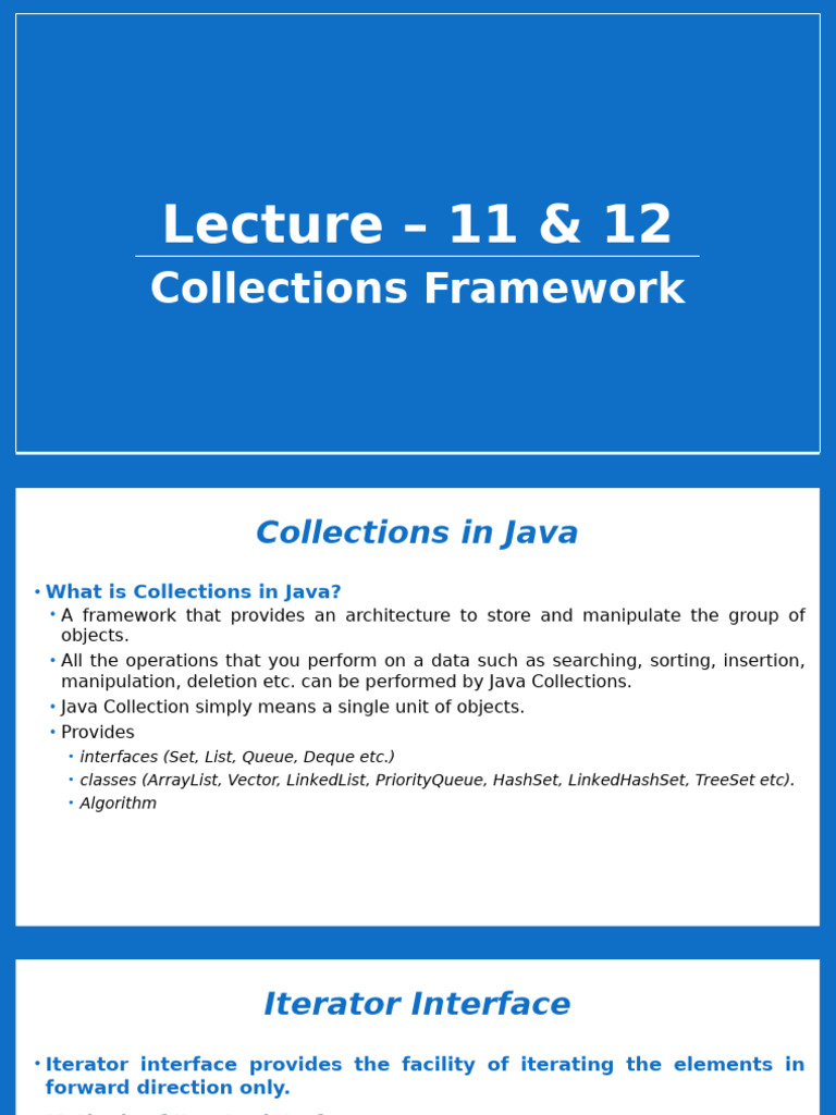 AOOP - Lecture 11 12 - Collections Framework | PDF