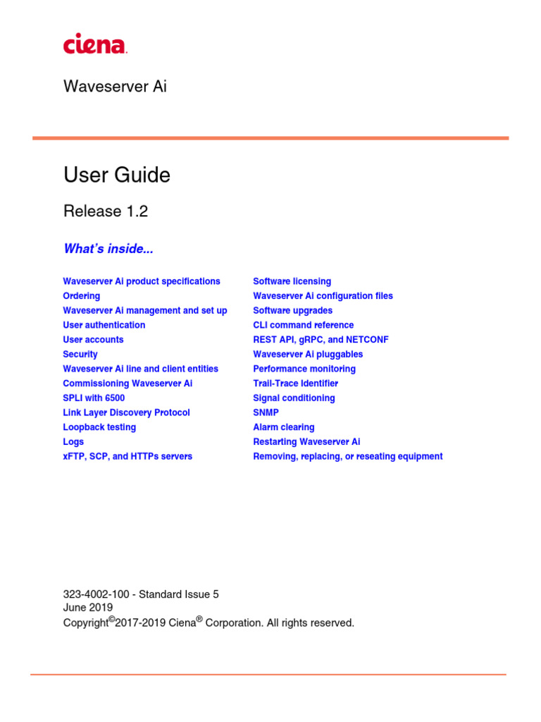 323-4002-100 (Waveserver Ai R1.2 Guide) Issue5 | PDF