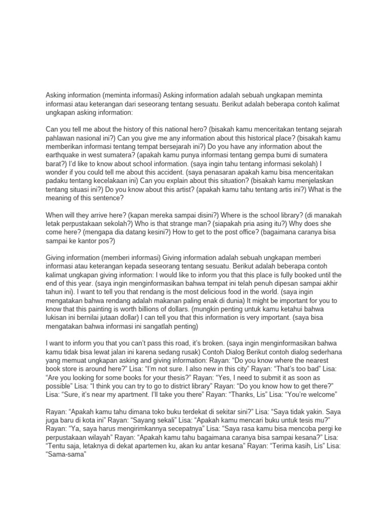 asking information | PDF