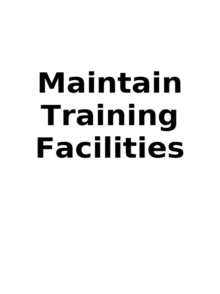 Maintain-Training-Facilities-Template-1 | PDF