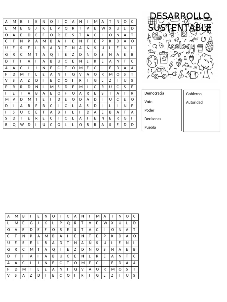 Sopa de Letras Sustentabilidad | PDF