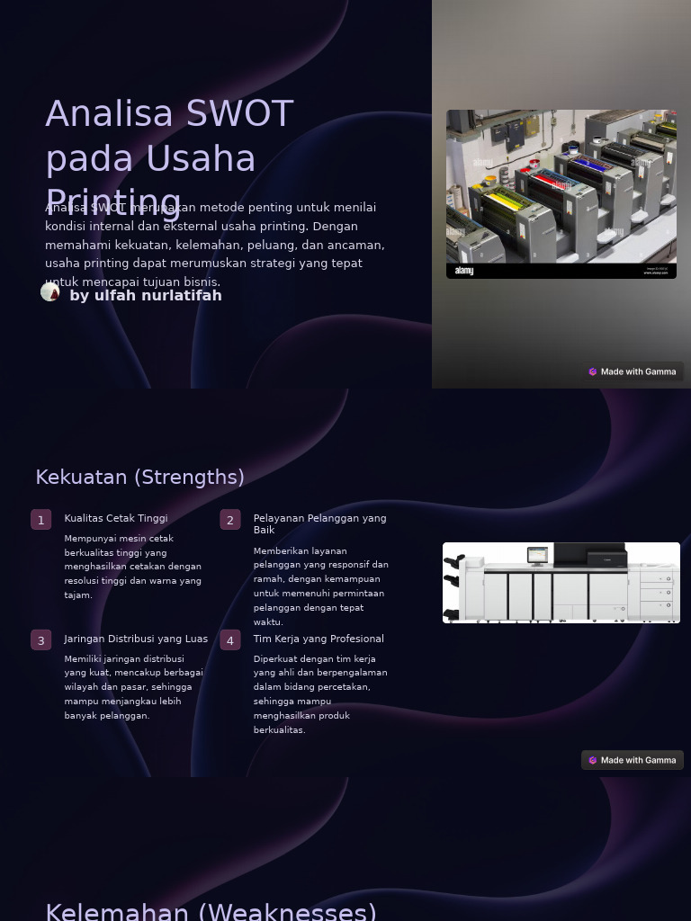 Analisa SWOT Pada Usaha Printing | PDF