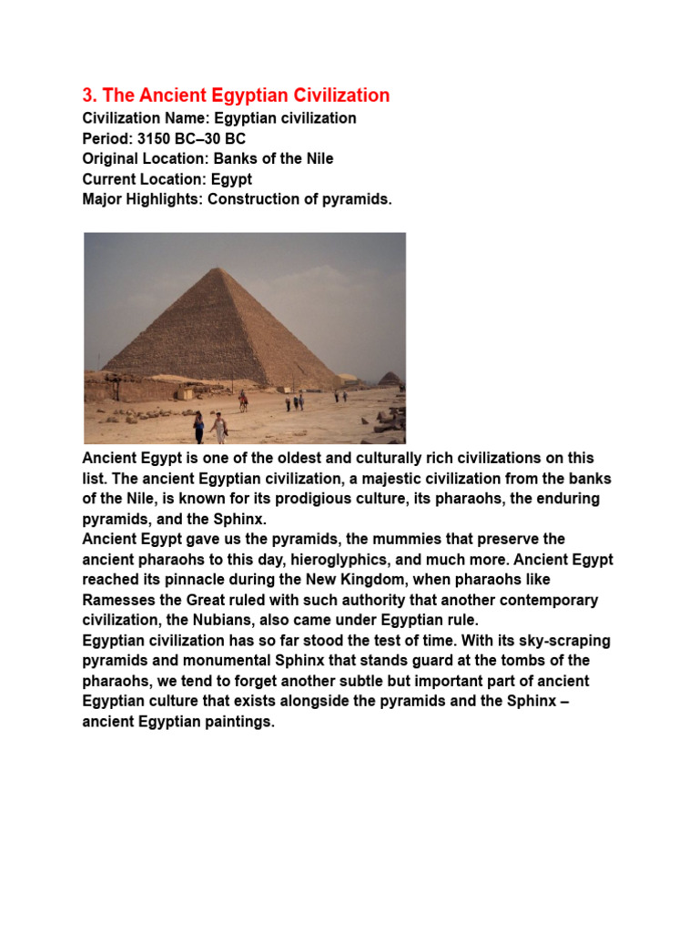 Egypt Civilization | PDF